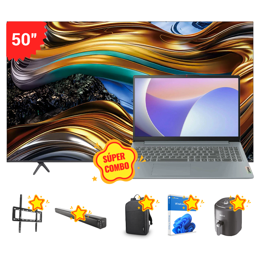 COMBO TCL 50" (50P755) + LENOVO IPS3 I5 (83ER00JNLM) | Tienda Virtual