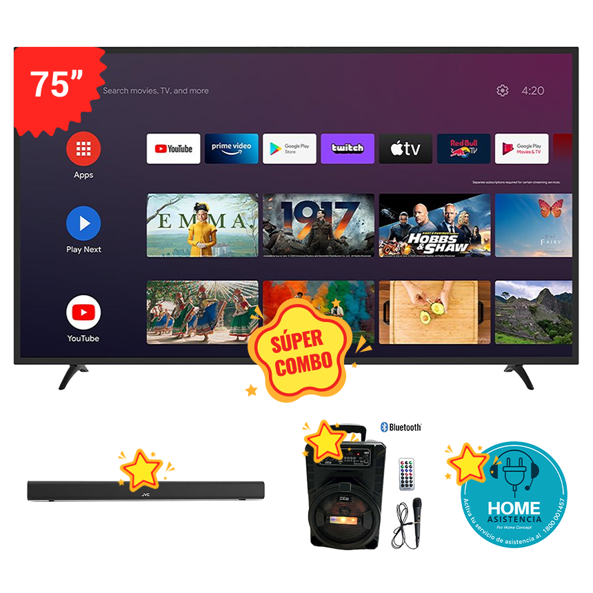 JVC 75" SMART LED 4K (LT-75KB618) | Tienda Virtual