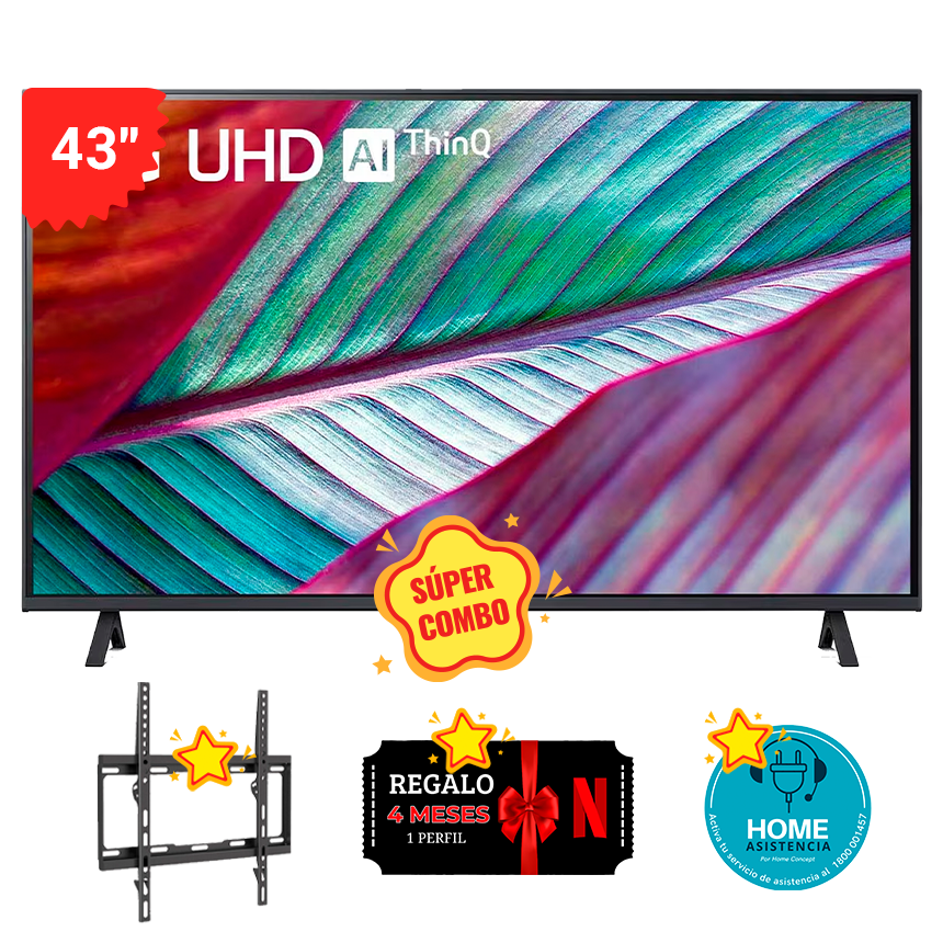 LG 43" UR78 SMART LED 4K UHD THINQ AI (43UR7800PSB) | Tienda Virtual