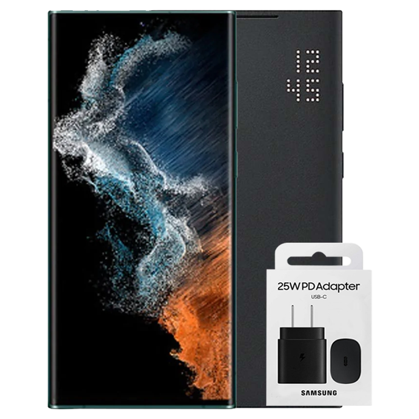 SAMSUNG GALAXY S22 ULTRA + SMART LED VIEW COVER + FAST CHARGER 25W ...