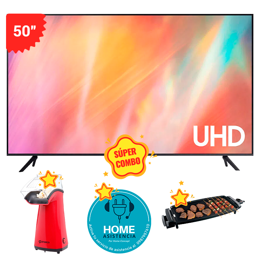 SAMSUNG 50" SMART LED 4K (UN50AU7000PCZE) | Tienda Virtual