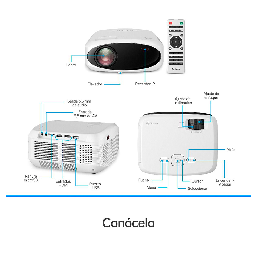 STEREN PROYECTOR MULTIMEDIA FULL HD (PRO-400) | Tienda Virtual